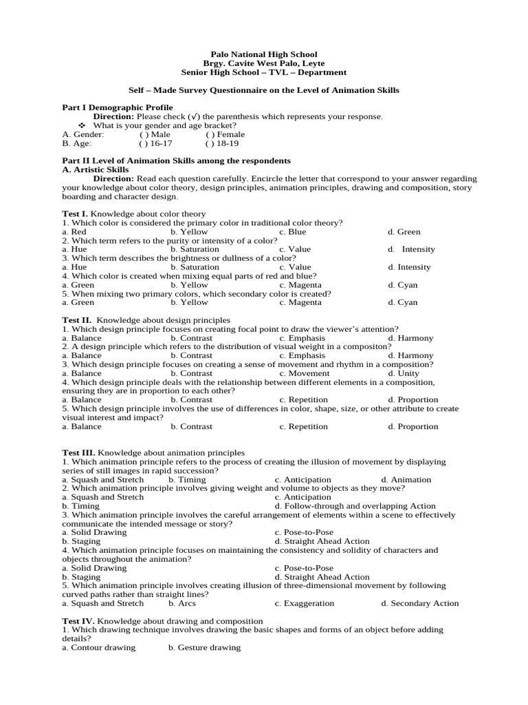 Instrument (Questionnaire) | PDF | Adobe Photoshop | Composition ...