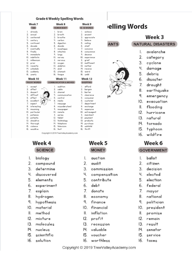 Spelling Grade 6 | PDF