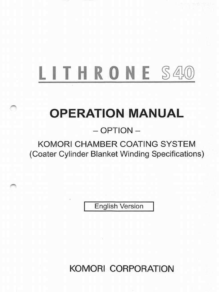 Chamber Coating System (Coater Cylinder Blanker Winding Specs) | PDF ...