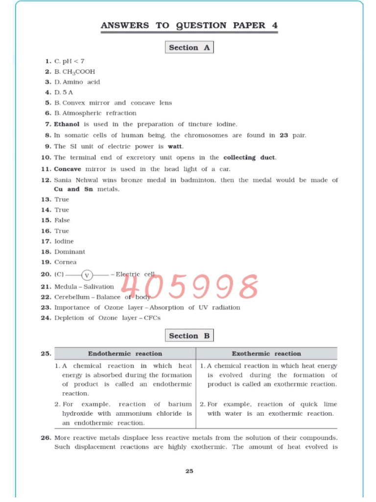 Science Paper 4 Solutions | PDF