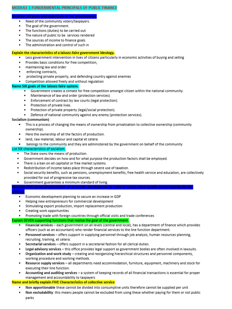 PF N5 Notes Exams Module 1to 4 | PDF | Taxes | Government Budget