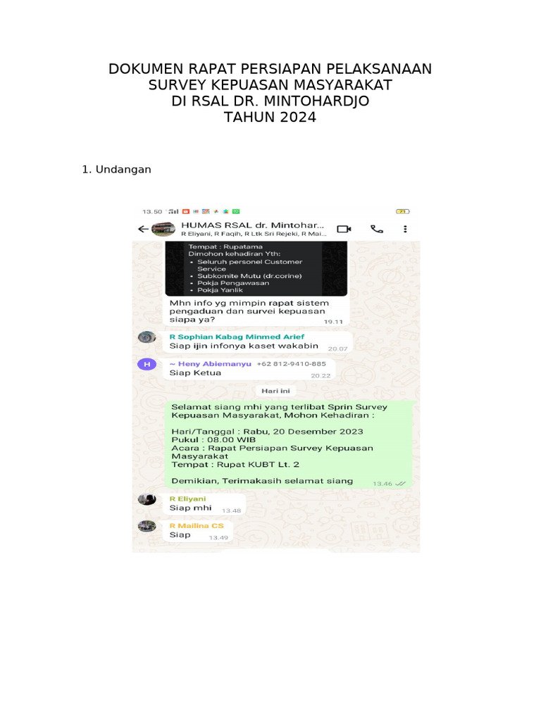 d. Dokumentasi Persiapan SKM | PDF