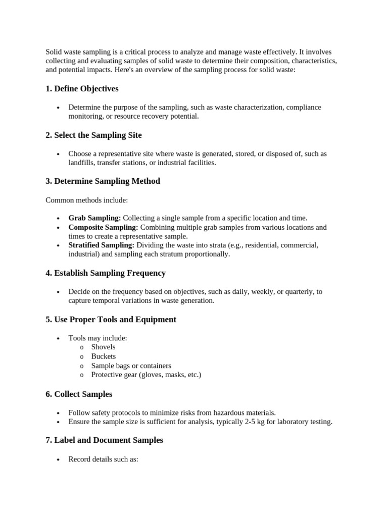Solid Waste Sampling Is A Critical Process To Analyze and Manage Waste ...