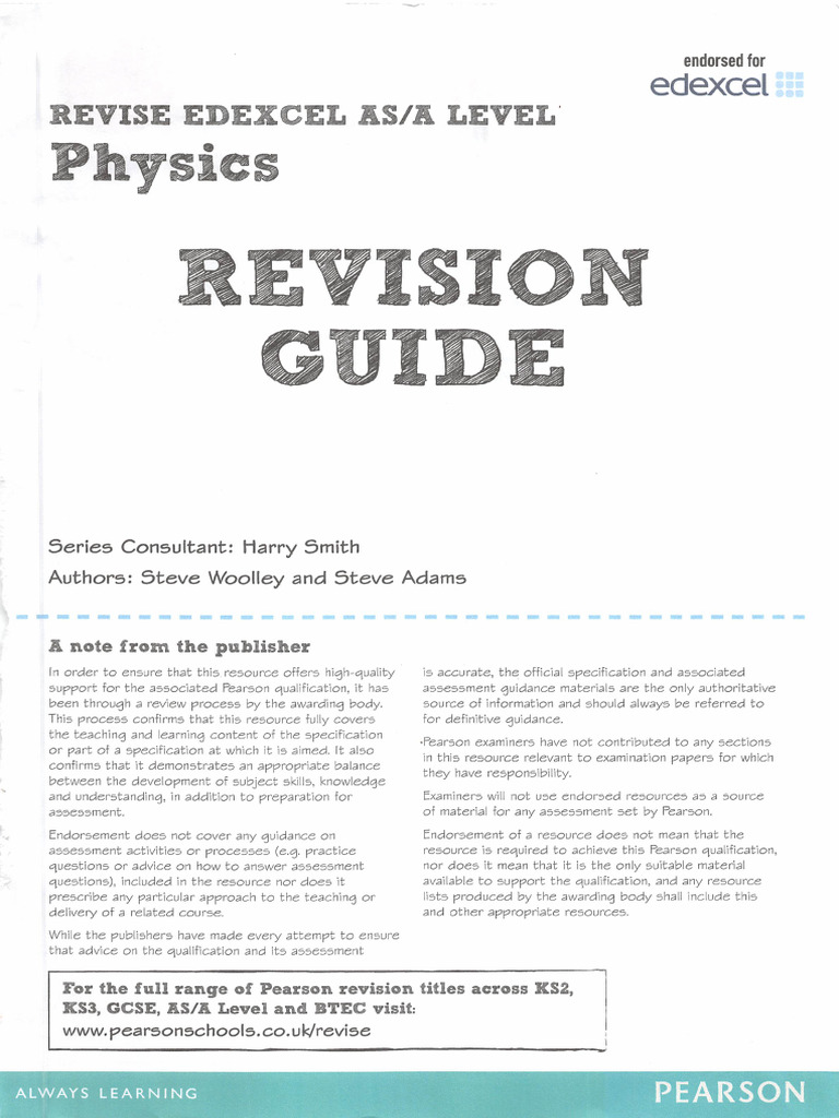 Pearson Edexcel As and A Level PHYSICS REVISION Guide | PDF