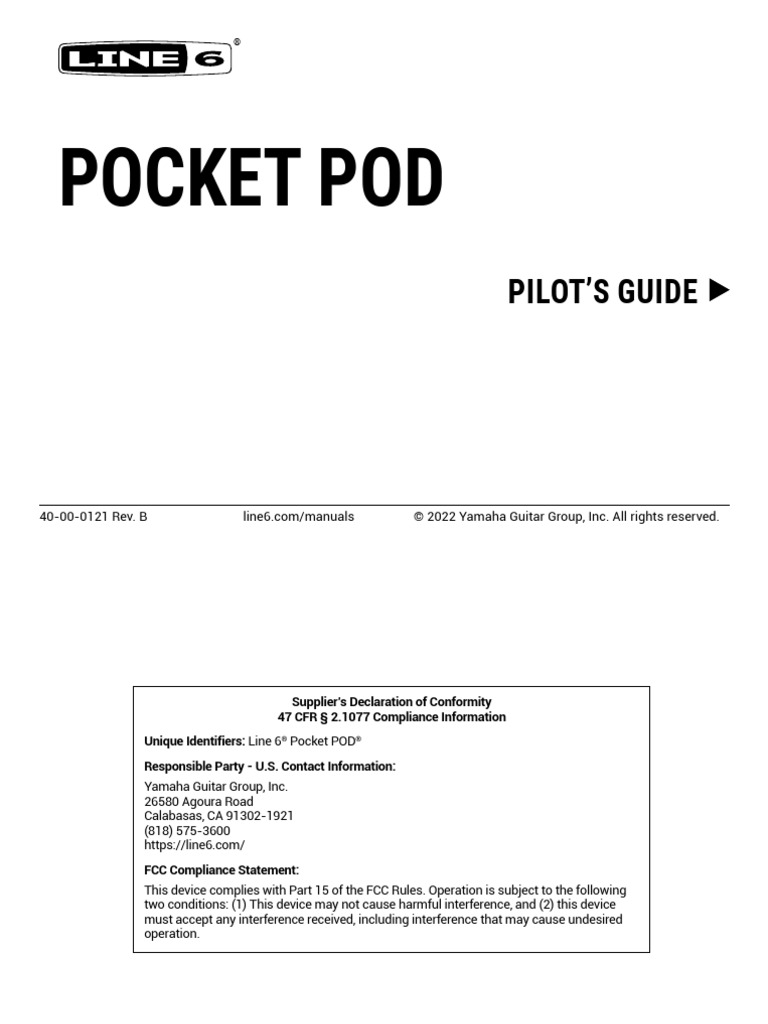 Pocket POD Pilot's Guide - English | PDF | Amplifier | Loudspeaker