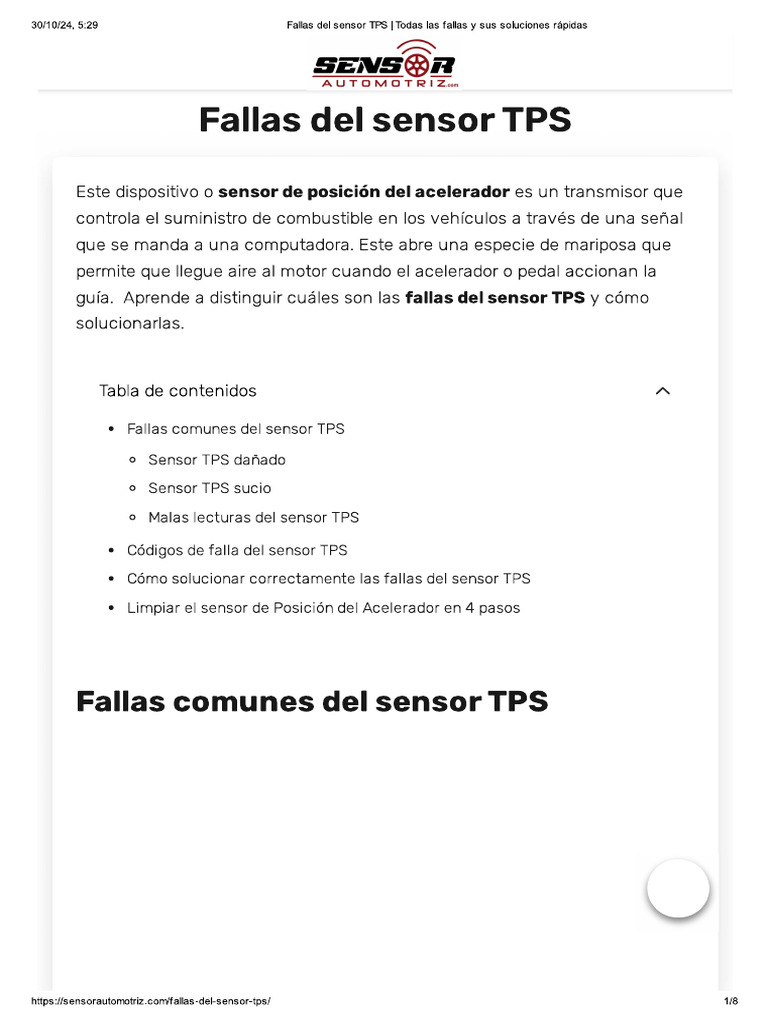 sensor tps | PDF
