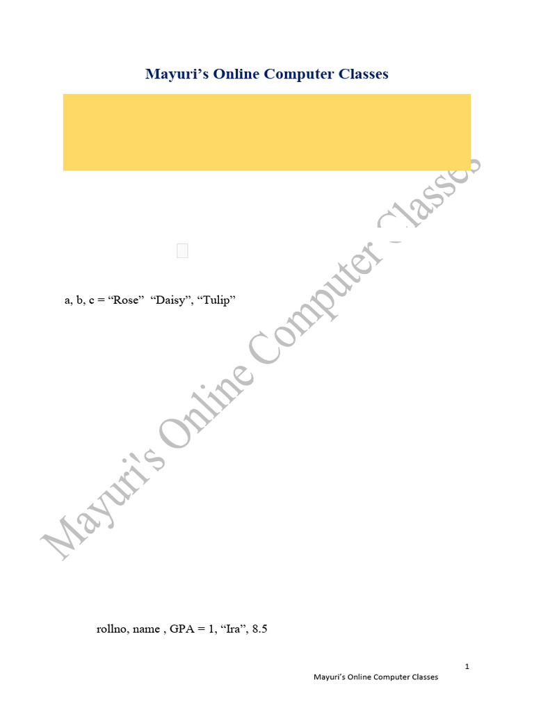 Python Basics For Beginners Pdf Variable Computer Science Python Programming Language