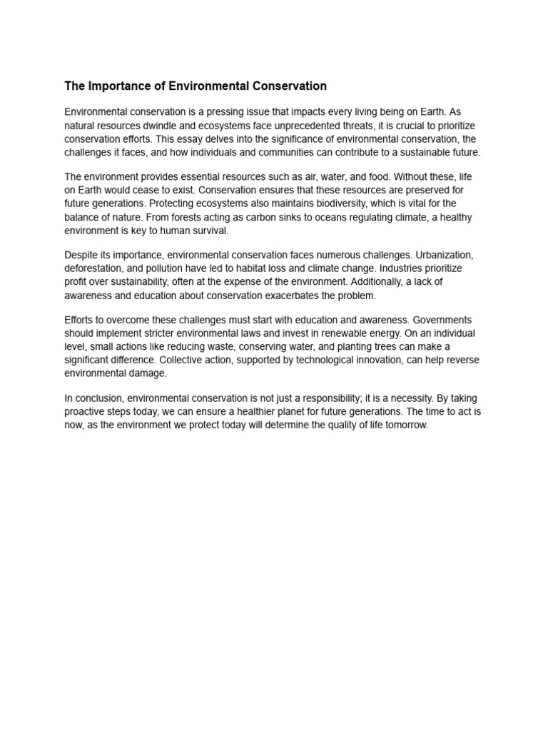 Conservation for a Sustainable Future | PDF