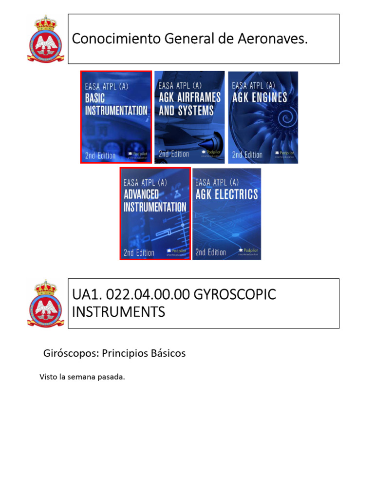 UA1. 022.04.00.00 Gyroscopic Instruments | PDF | Giroscopio | Brújula