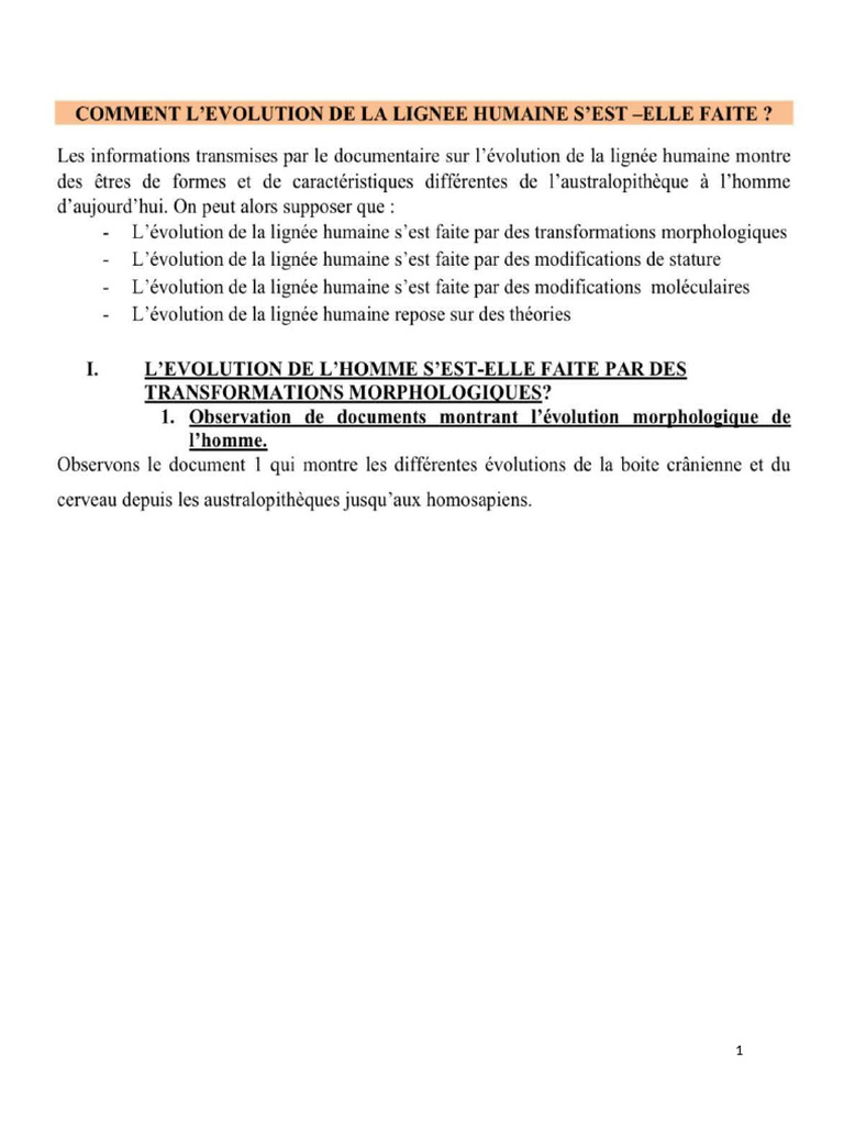 Exposé La Ligné Humaine SVT LH | PDF