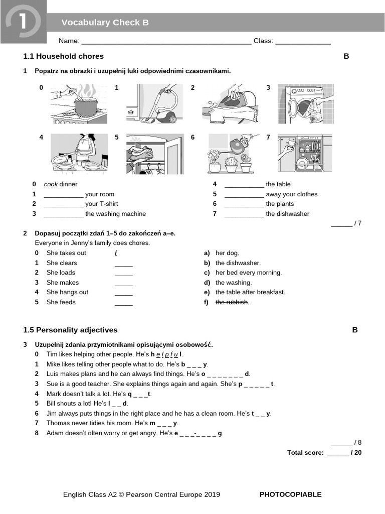 EC - A2 - Tests - Vocabulary Check 1B | PDF