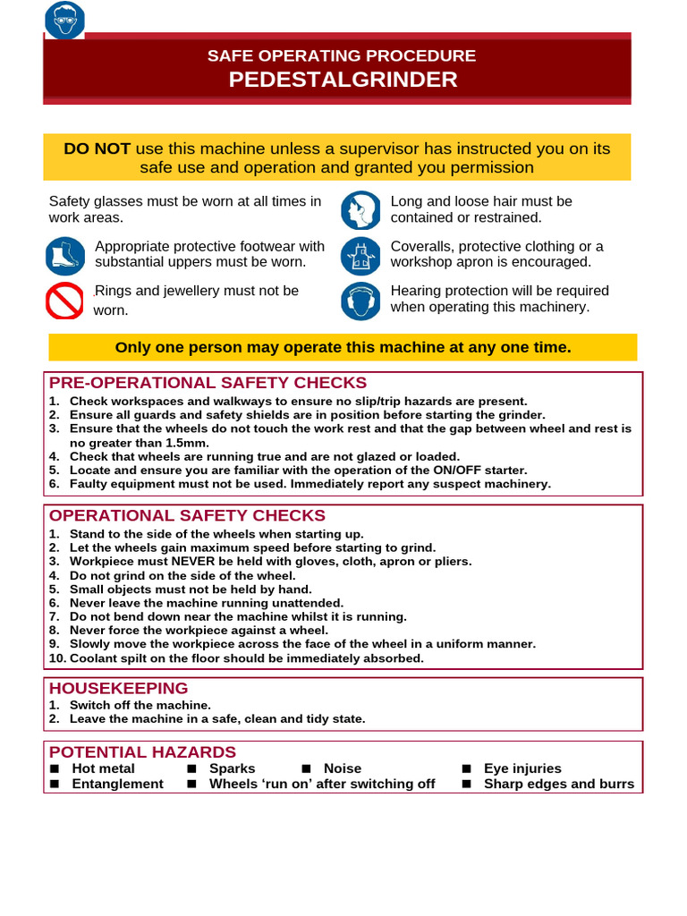 Sop - Bench Grinder | PDF