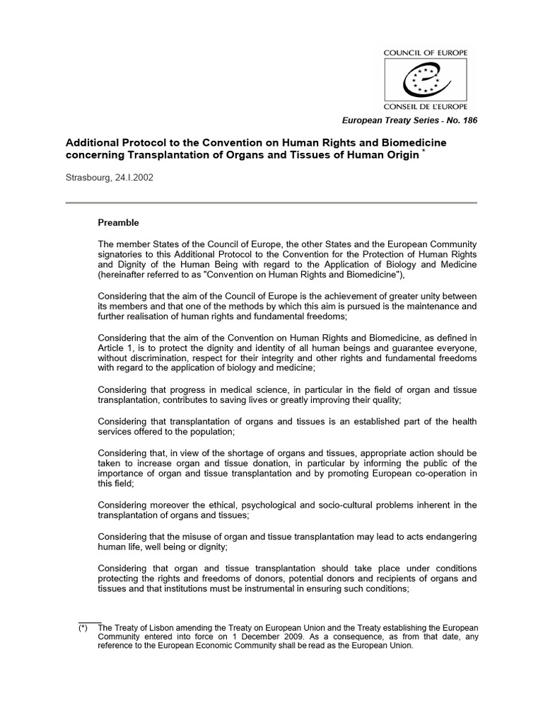 K Protokol Dodatkowy 2 | PDF | Treaty | Organ Transplantation