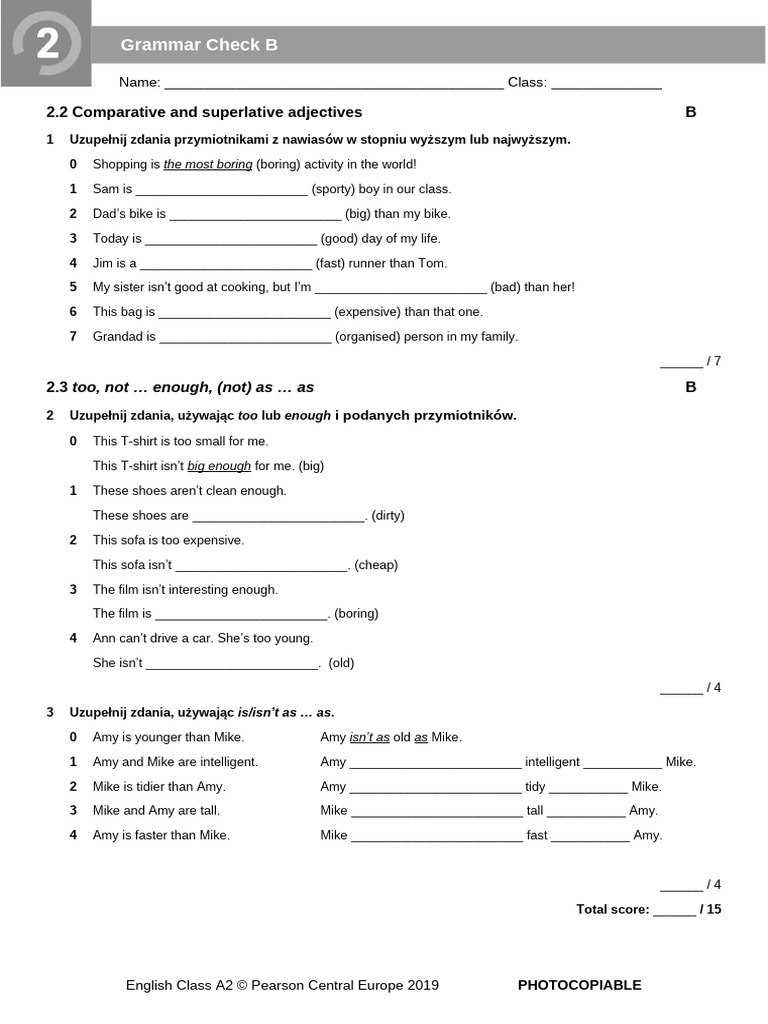 EC - A2 - Tests - Grammar Check 2B | PDF | Grammar | Linguistic Morphology