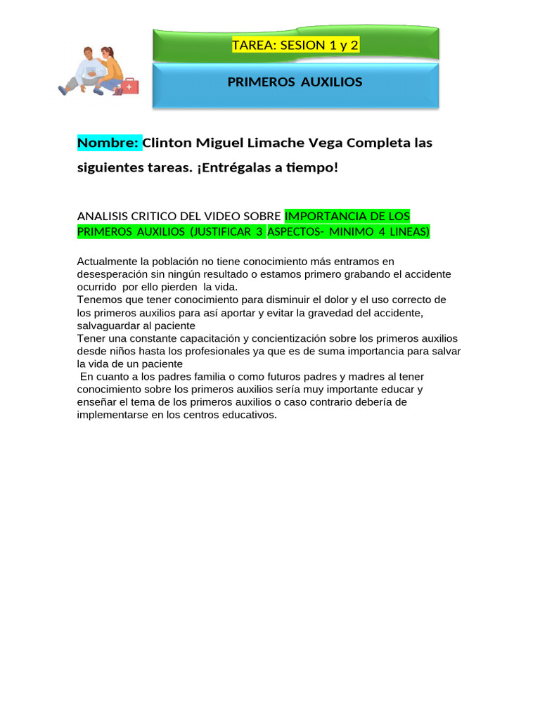 Actividades de Primeros Auxilios y Triage Pre Hospitalario | PDF