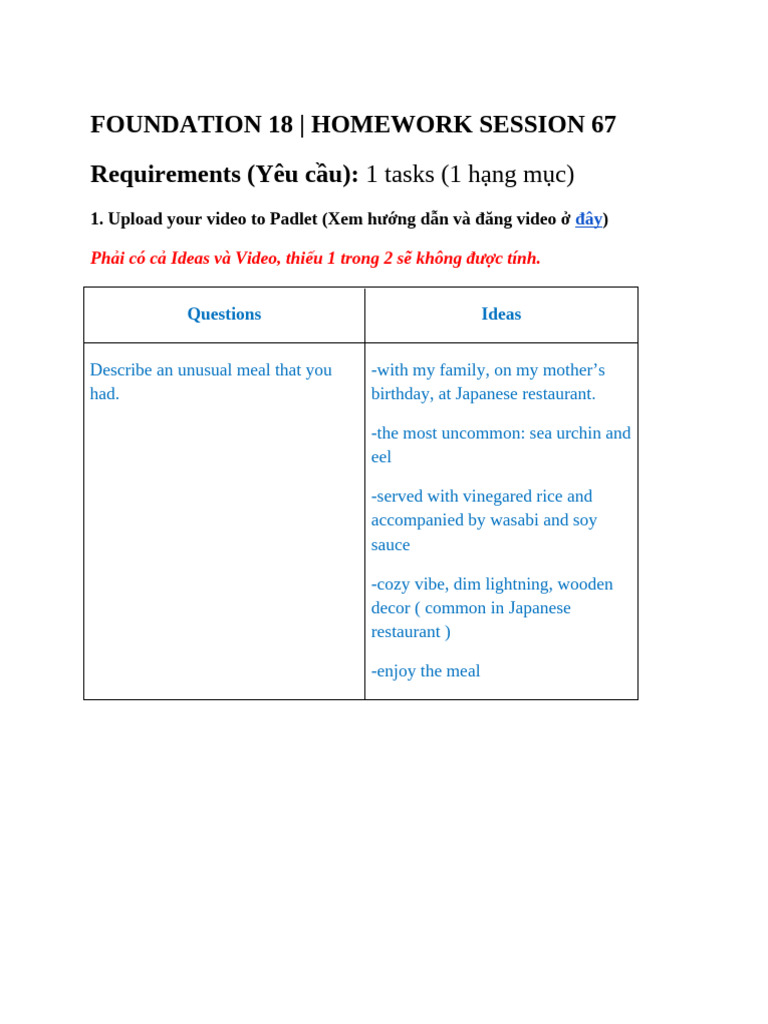 Foundation 18 - Homework Session 67 | PDF