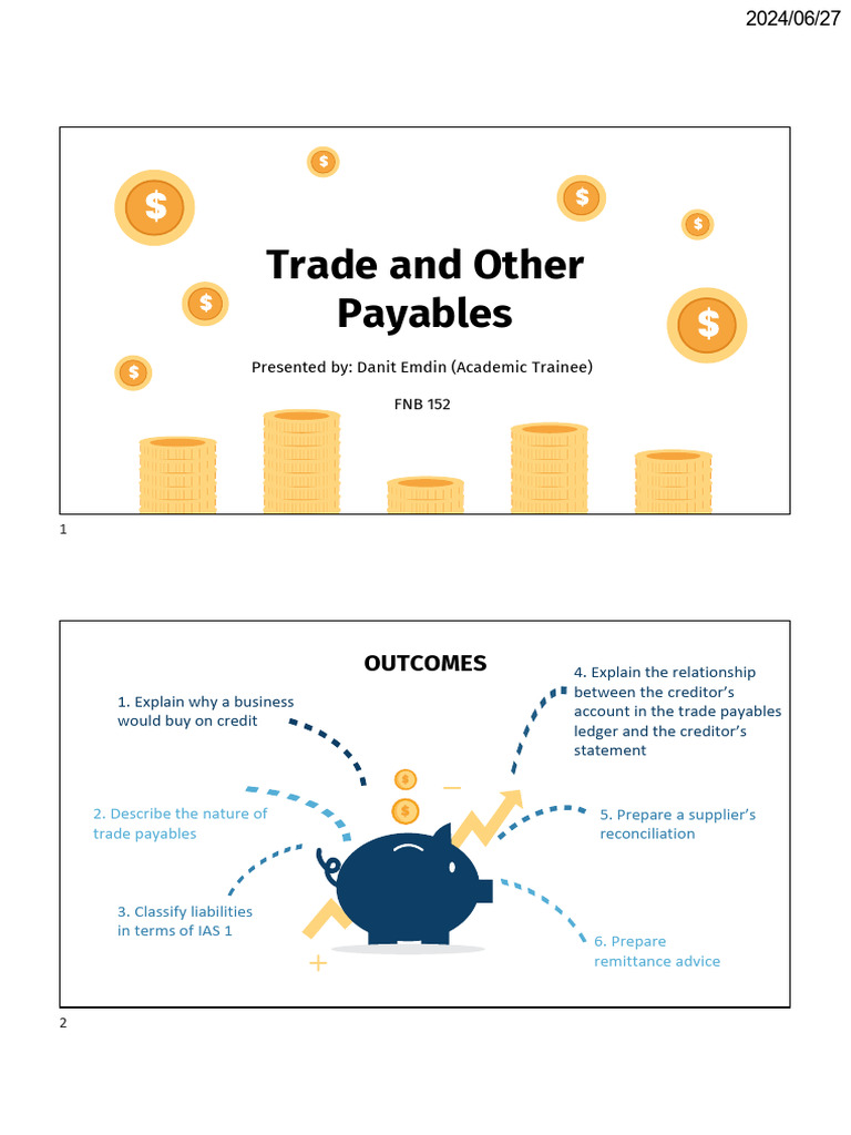 Trade And Other Payables Slides To Print Pdf Credit Finance
