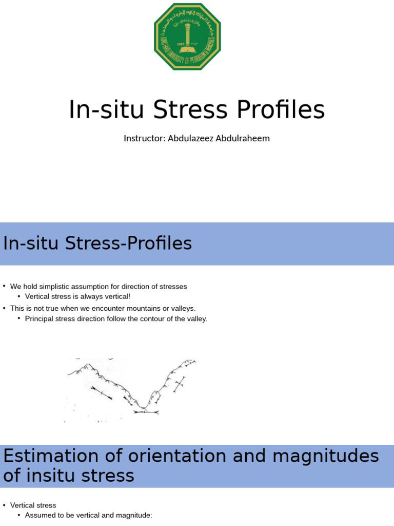 Lecture 18 - in Situ Stress Profiles | PDF | Stress (Mechanics) | Pressure