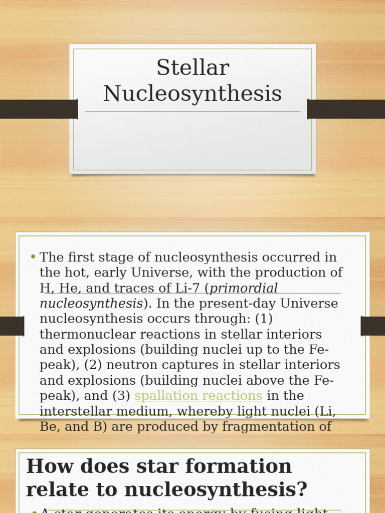 Stellar Nucleosynthesis Processes | PDF | Radioactive Decay | Atomic ...