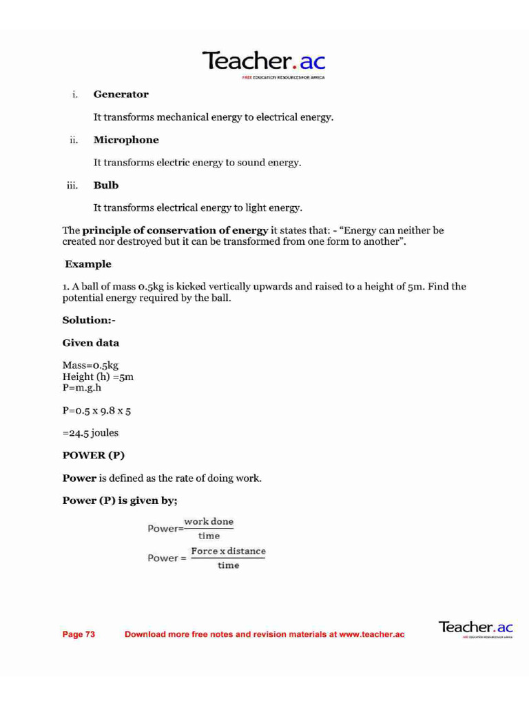 Physics Notes Form 1 Teacher - Ac TZ | PDF
