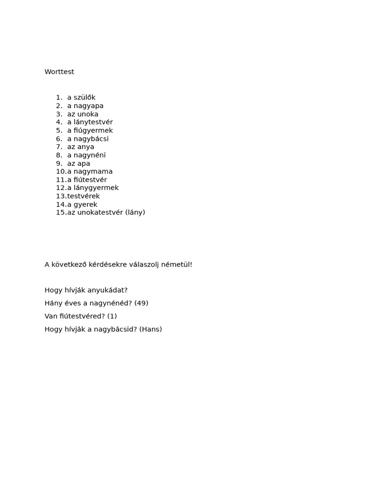 Wort Test | PDF