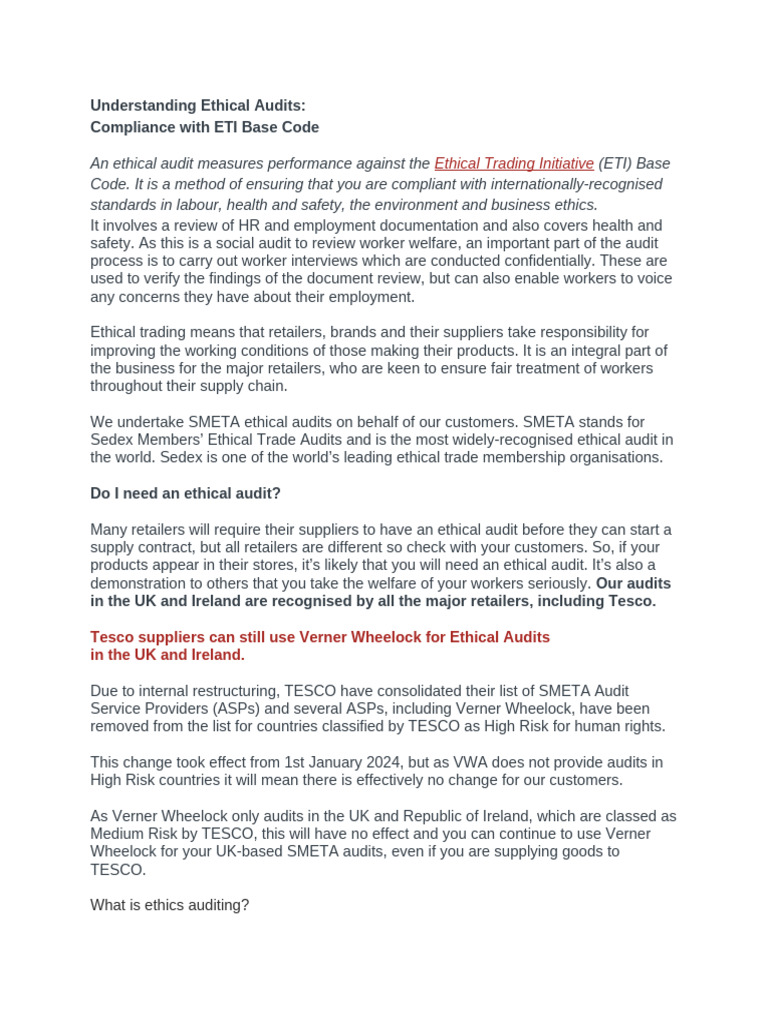 Ethics Audits - Cases and Notes With Detail Explaination | PDF | Audit ...