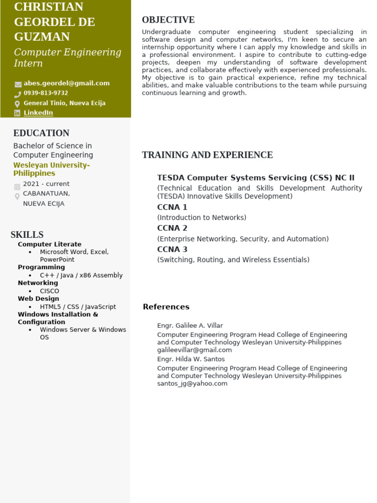 College Student No Experience 2 Resume Example | PDF | Cisco Certifications | Computing