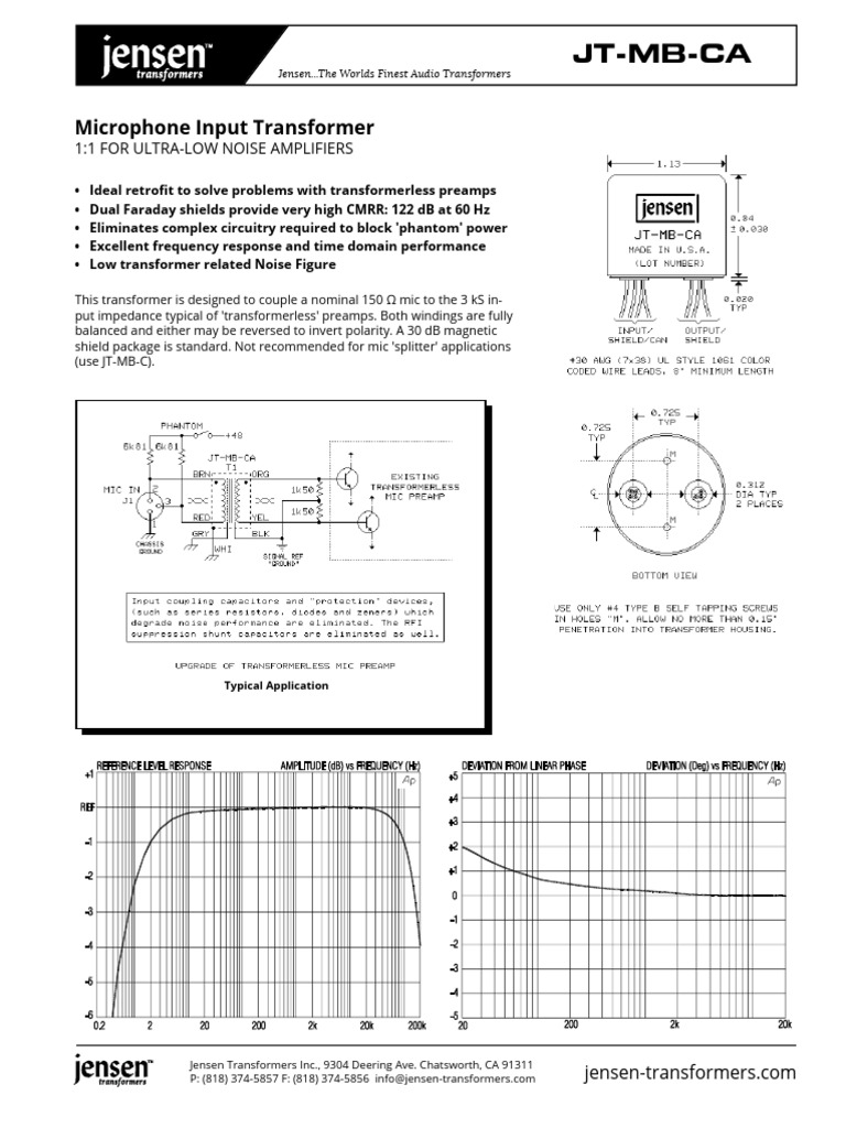 jt-mb-ca | PDF | Microphone | Transformer