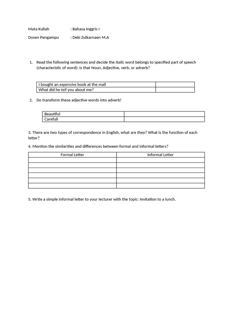 English Essay Questions I | PDF