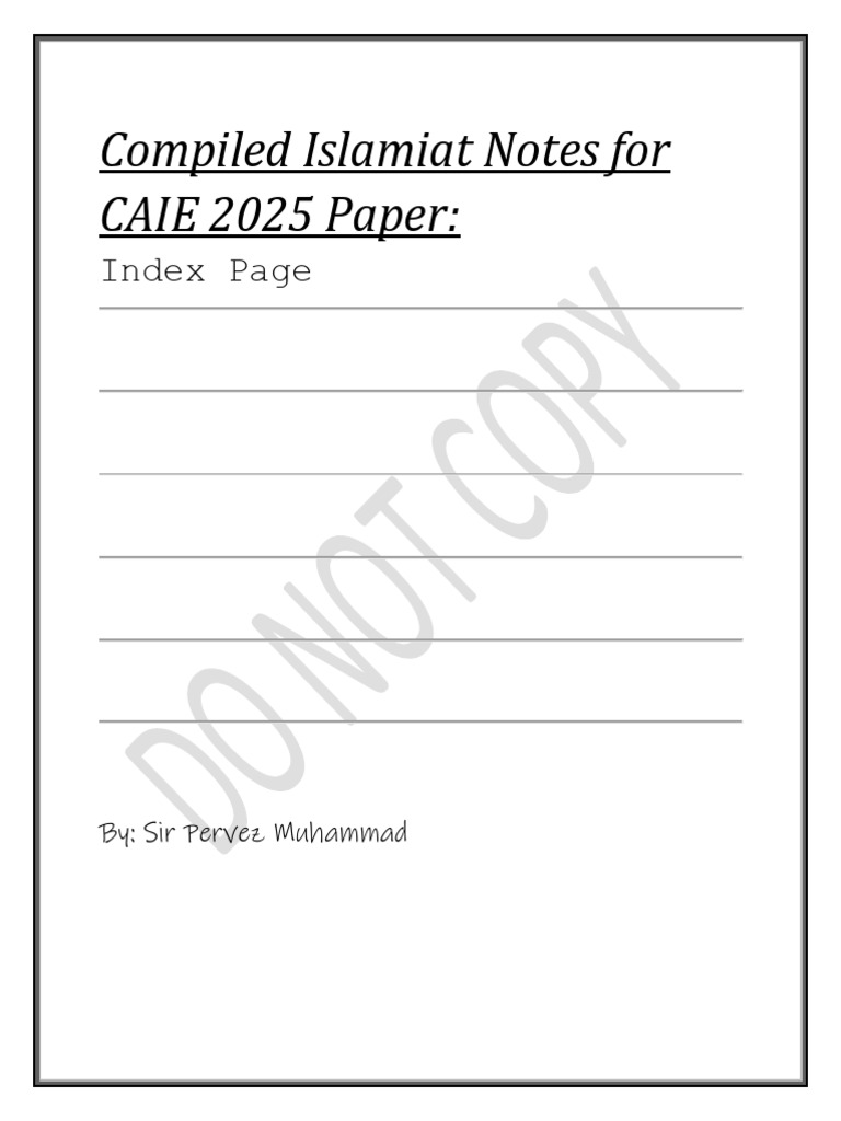 CAIE 2025 Islamiat Study Guide | PDF | Quran | Islam