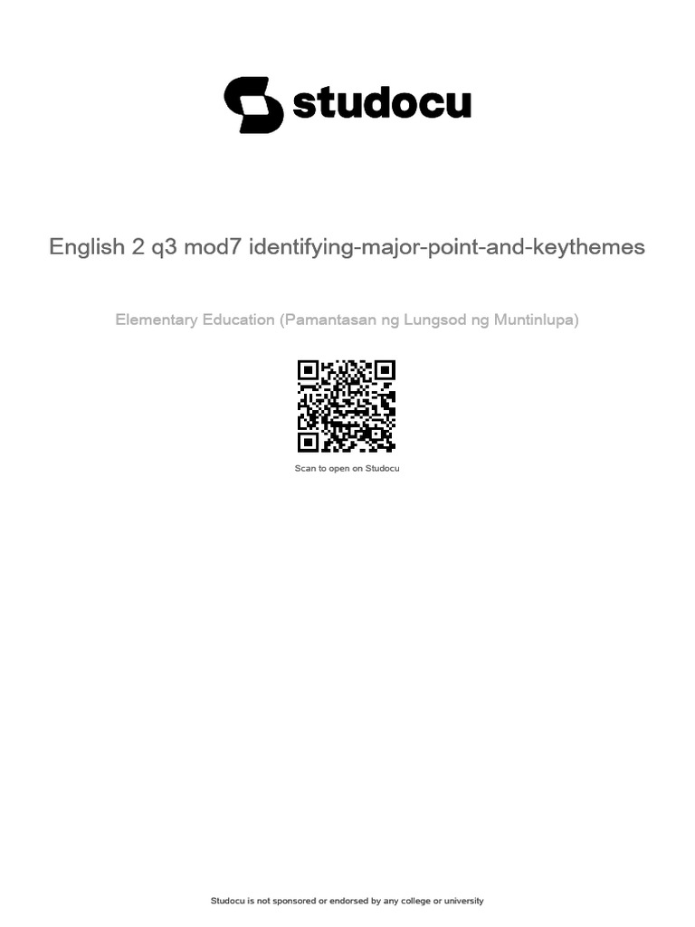 English 2 q3 Mod7 Identifying Major Point and Keythemes | PDF | Bees ...