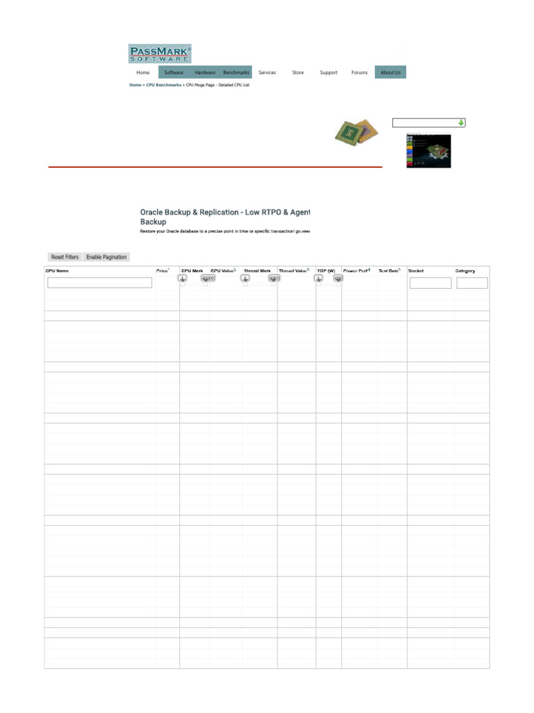 Passmark Cpu Benchmarks | PDF | Computer Science | Office Equipment
