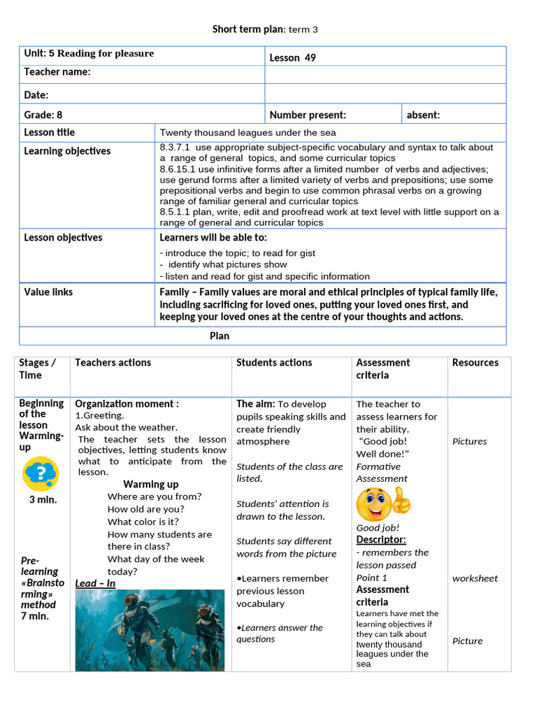 8.1-8.3 Comprehension Quiz Plan | PDF | Vocabulary | Human Communication