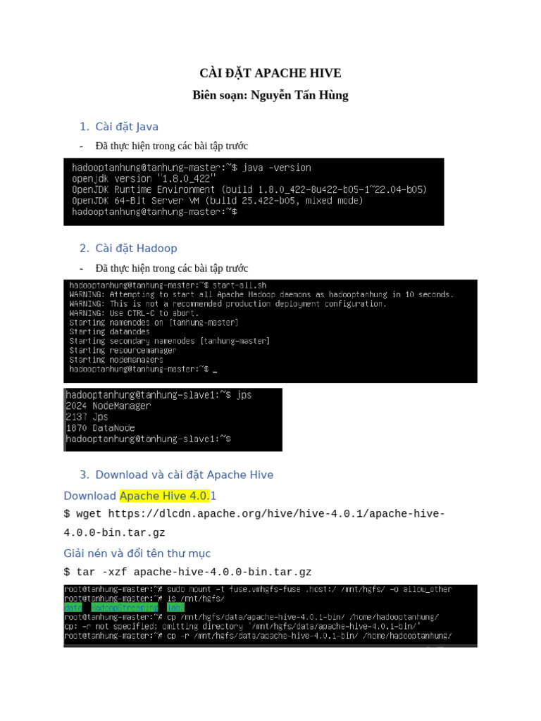 7b Cai Dat Apache Hive 4-0 | PDF