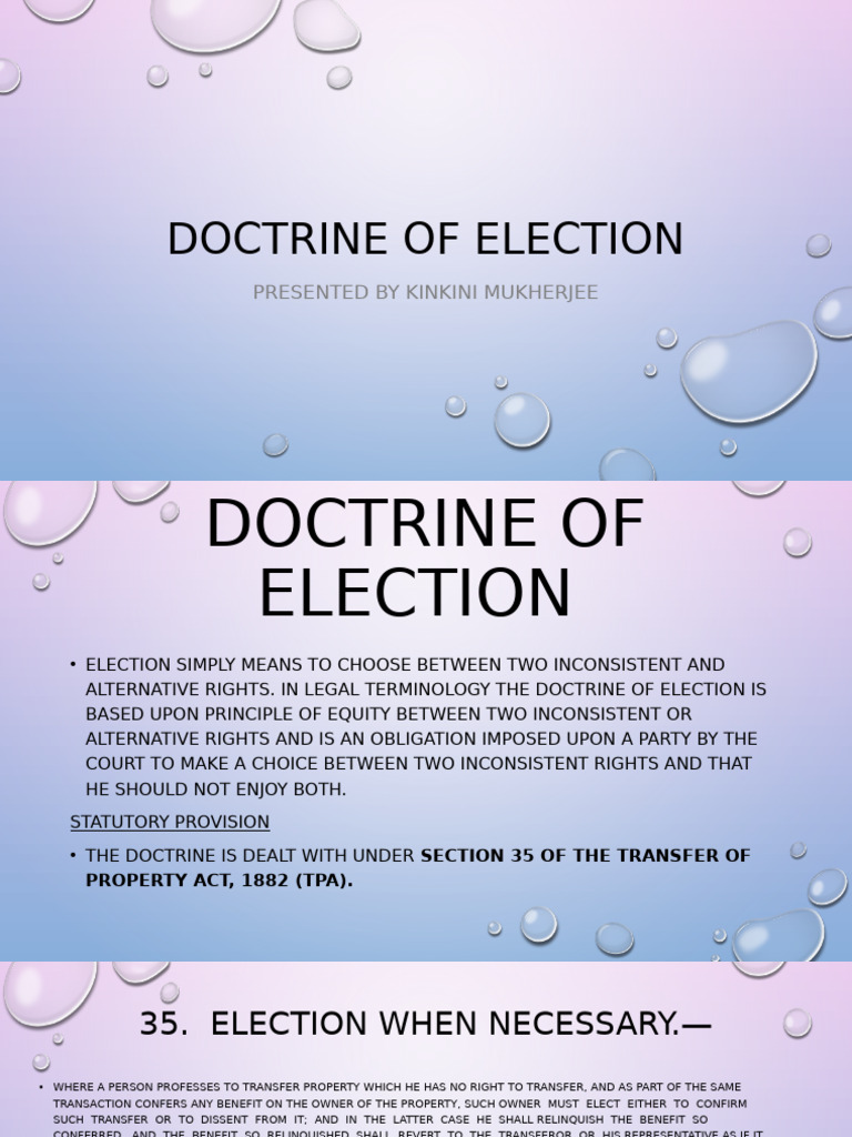 Understanding the Doctrine of Election | PDF | Property | Reasonable Person