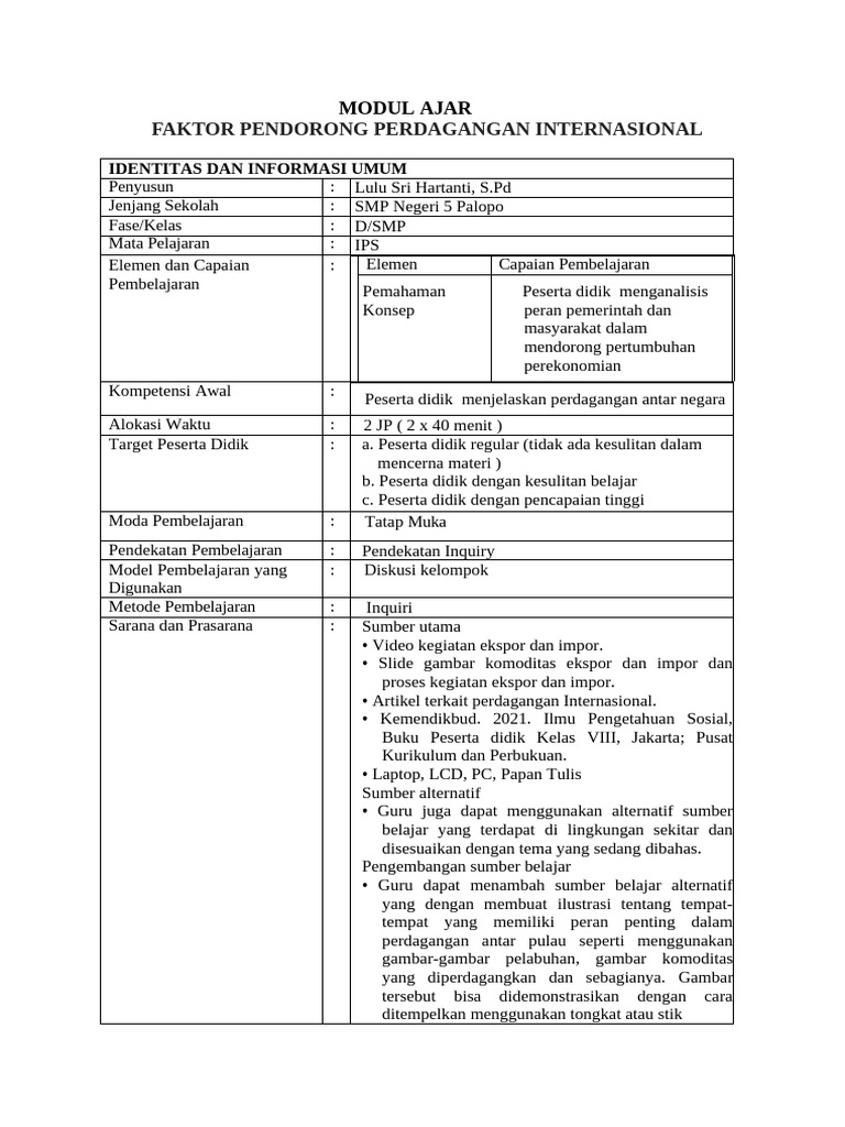 Faktor Pendorong Perdagangan Internasional | PDF