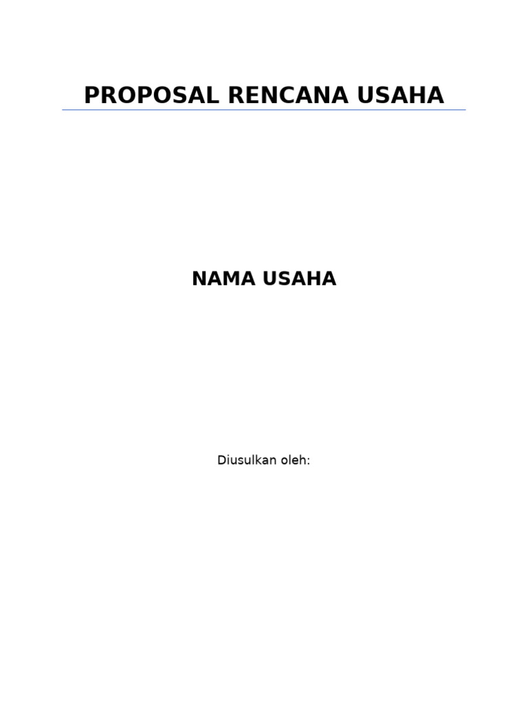 Format-Proposal-Usaha Projek P5 Kewirausahaan | PDF