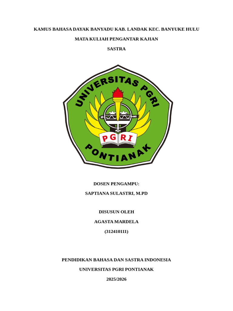 Kamus Bahasa Dayak Banyadu 2025 | PDF