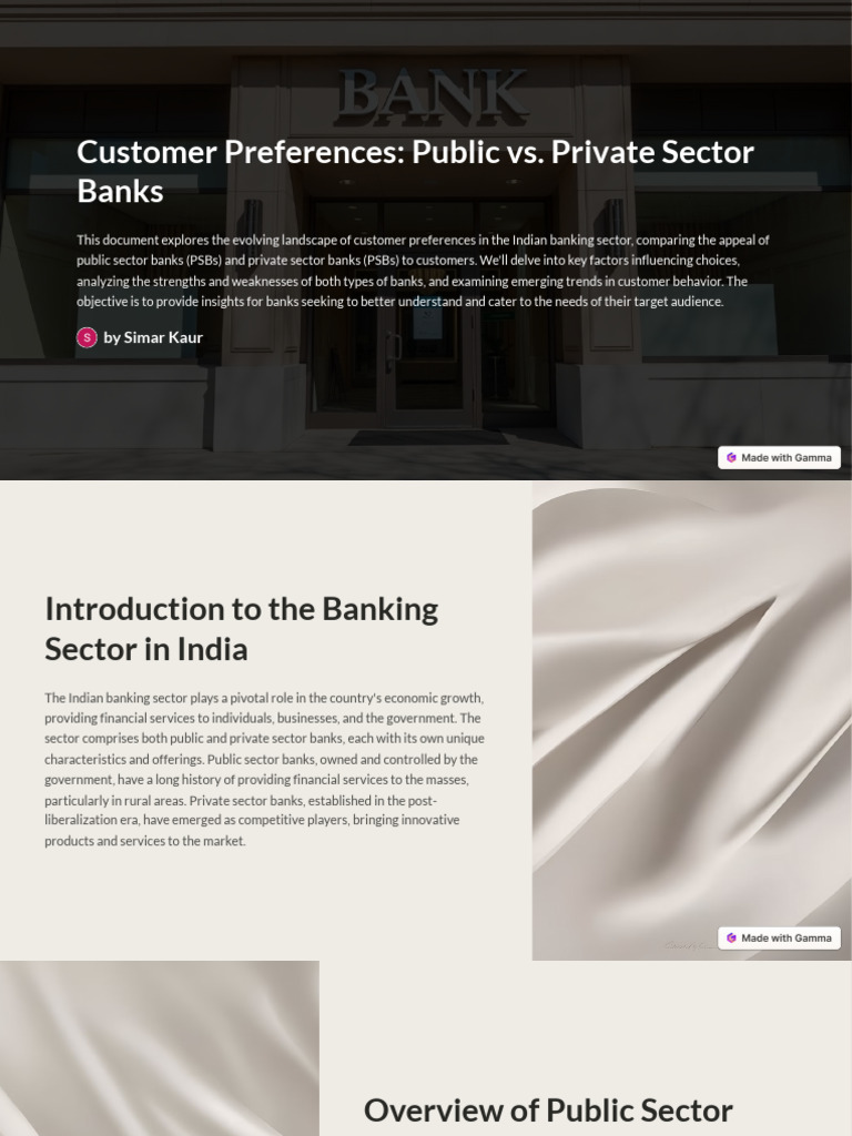 Customer Preferences Public Vs Private Sector Banks | PDF | Banks ...