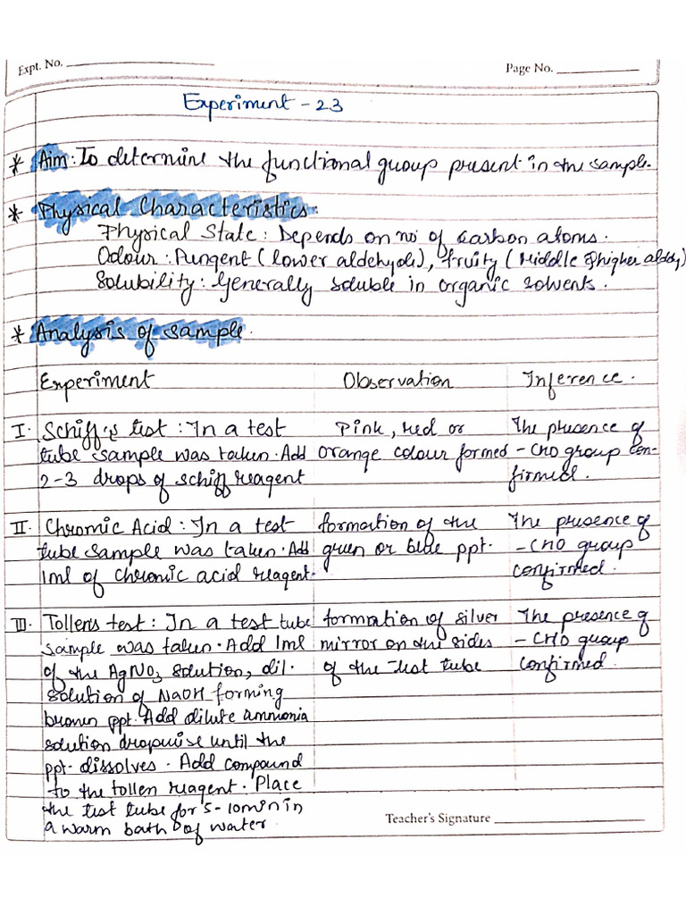 Detection of - CHO Group | PDF