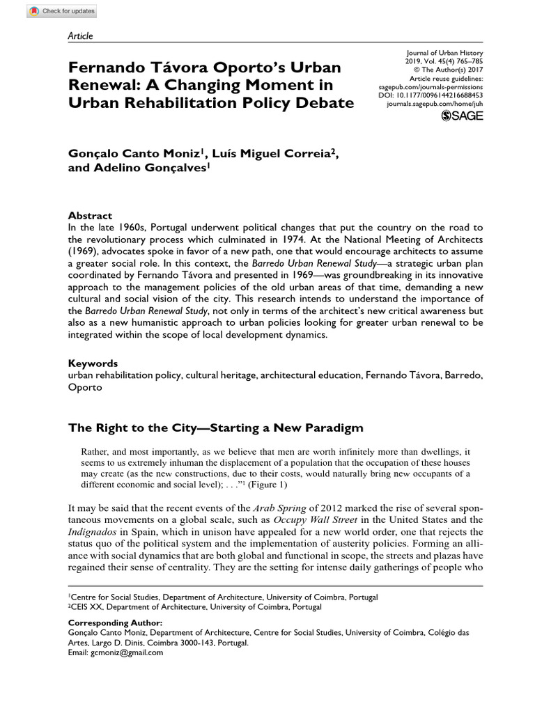 Fernando Távora Oporto's Urban Renewal | PDF | Porto | Urban Renewal