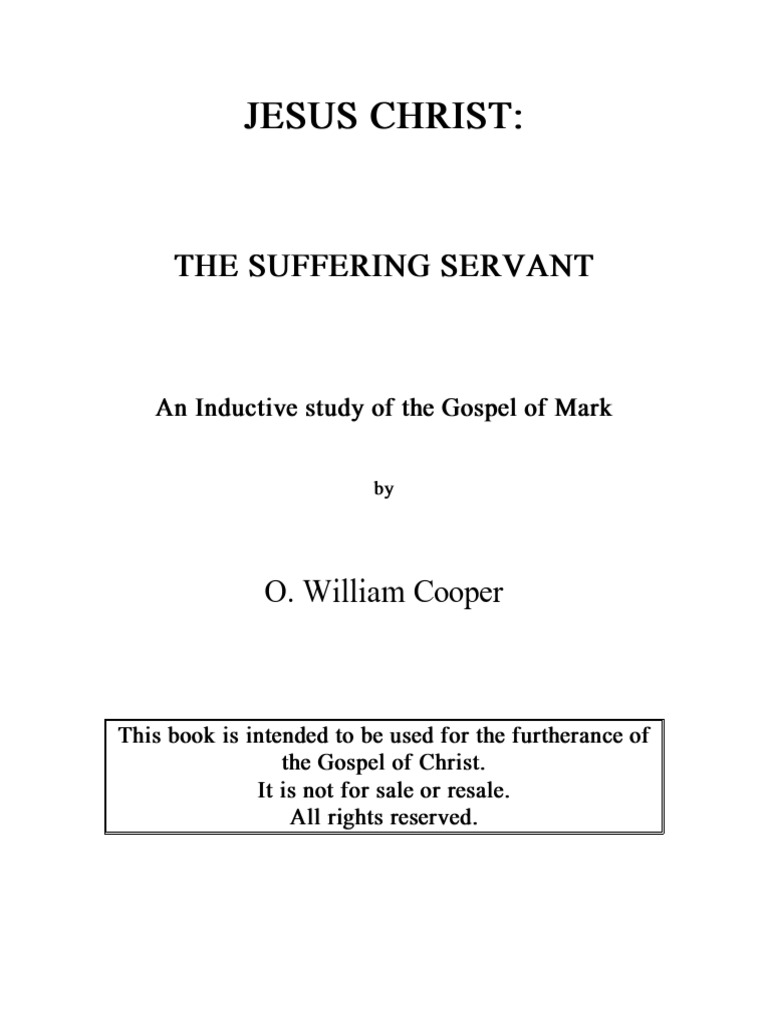 Mark Suffering Servant | PDF | Gospel Of Mark | Jesus