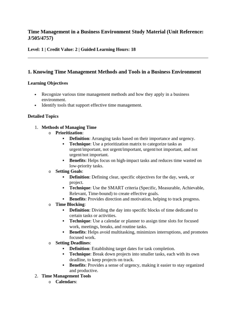 Effective Time Management Strategies | PDF | Time Management ...