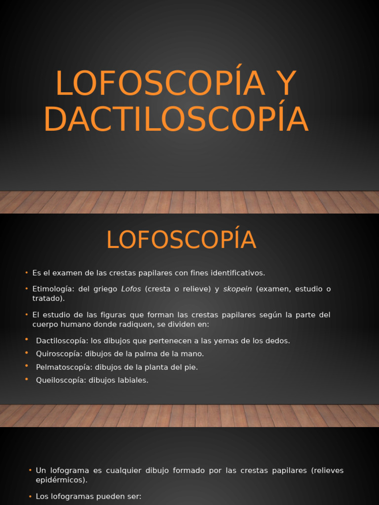 Lofoscopía y Dactiloscopía | PDF | Huella dactilar | Biometría