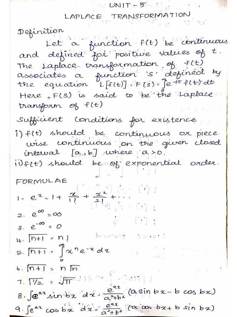 Unit 5 Laplace Transform | PDF