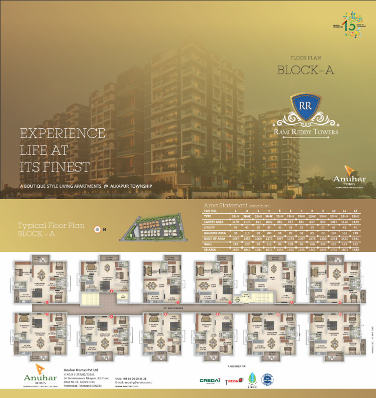 Rami Reddy Towers Block A Plan Sheet | PDF