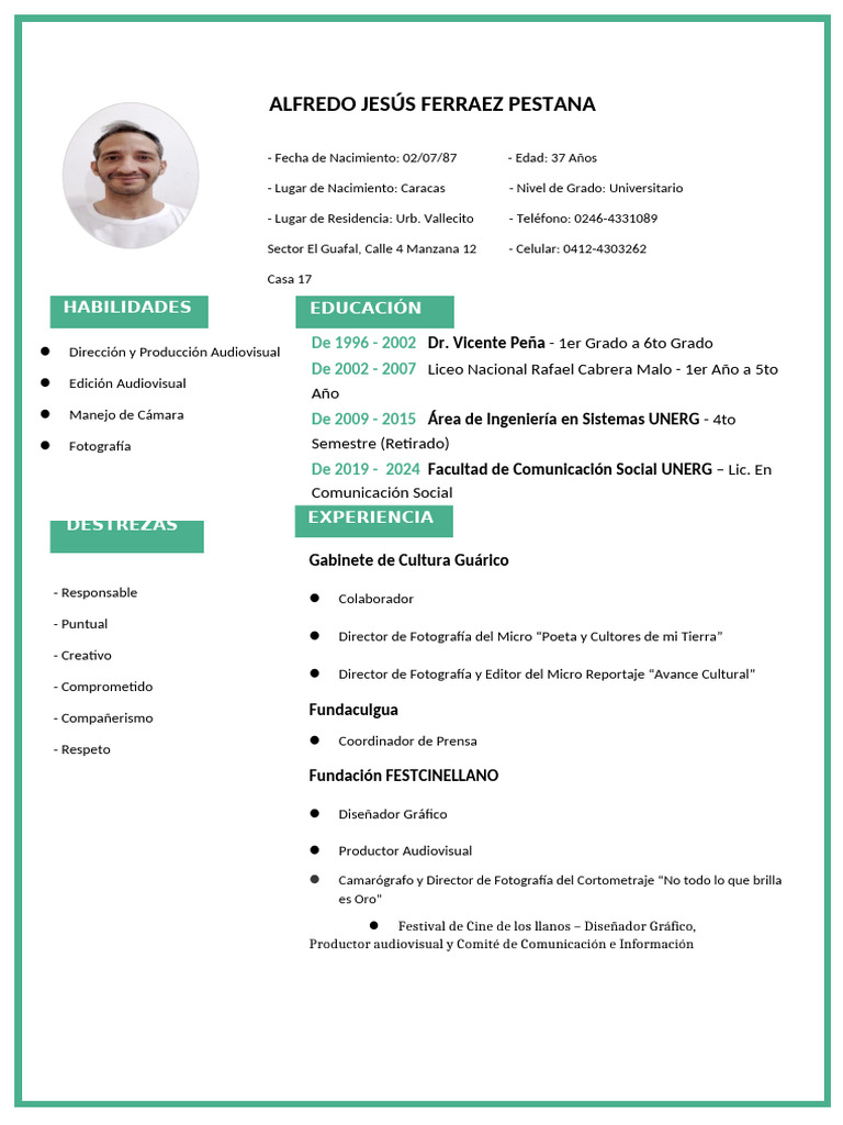 Curriculum Vitae Alfredo Ferraez NUEVO SJM | PDF