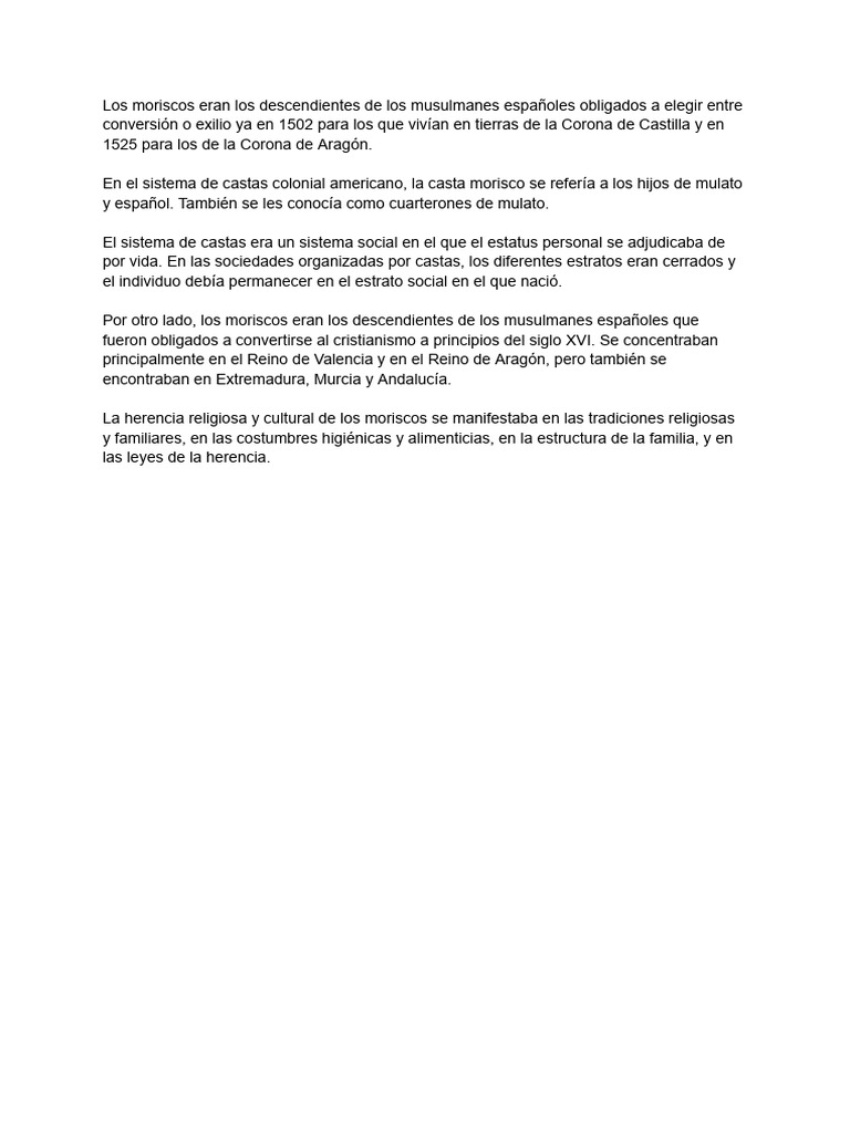 Casta morisco | PDF