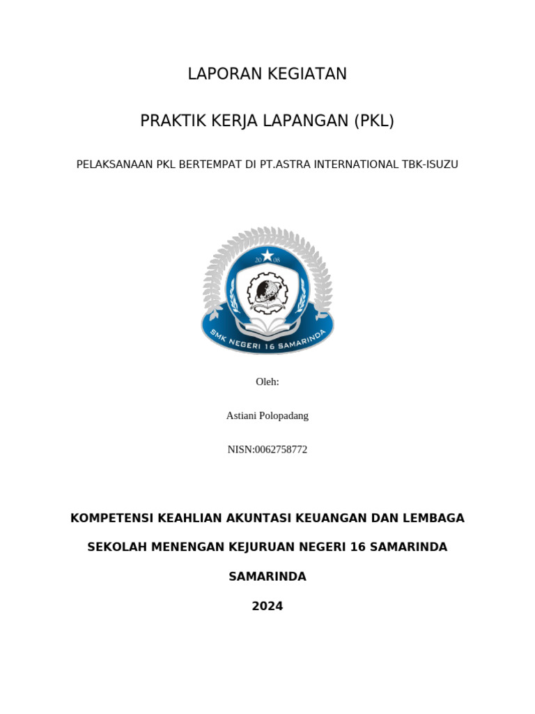 Laporan PKL Astiani | PDF