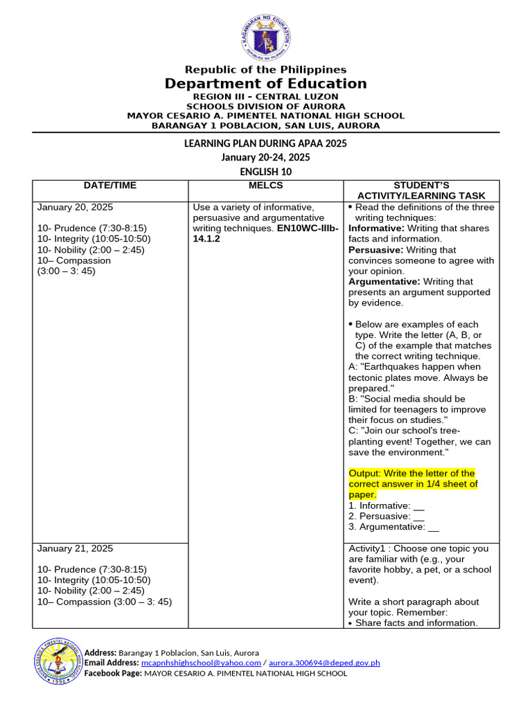 LEARNING-PLAN | PDF | Cognition
